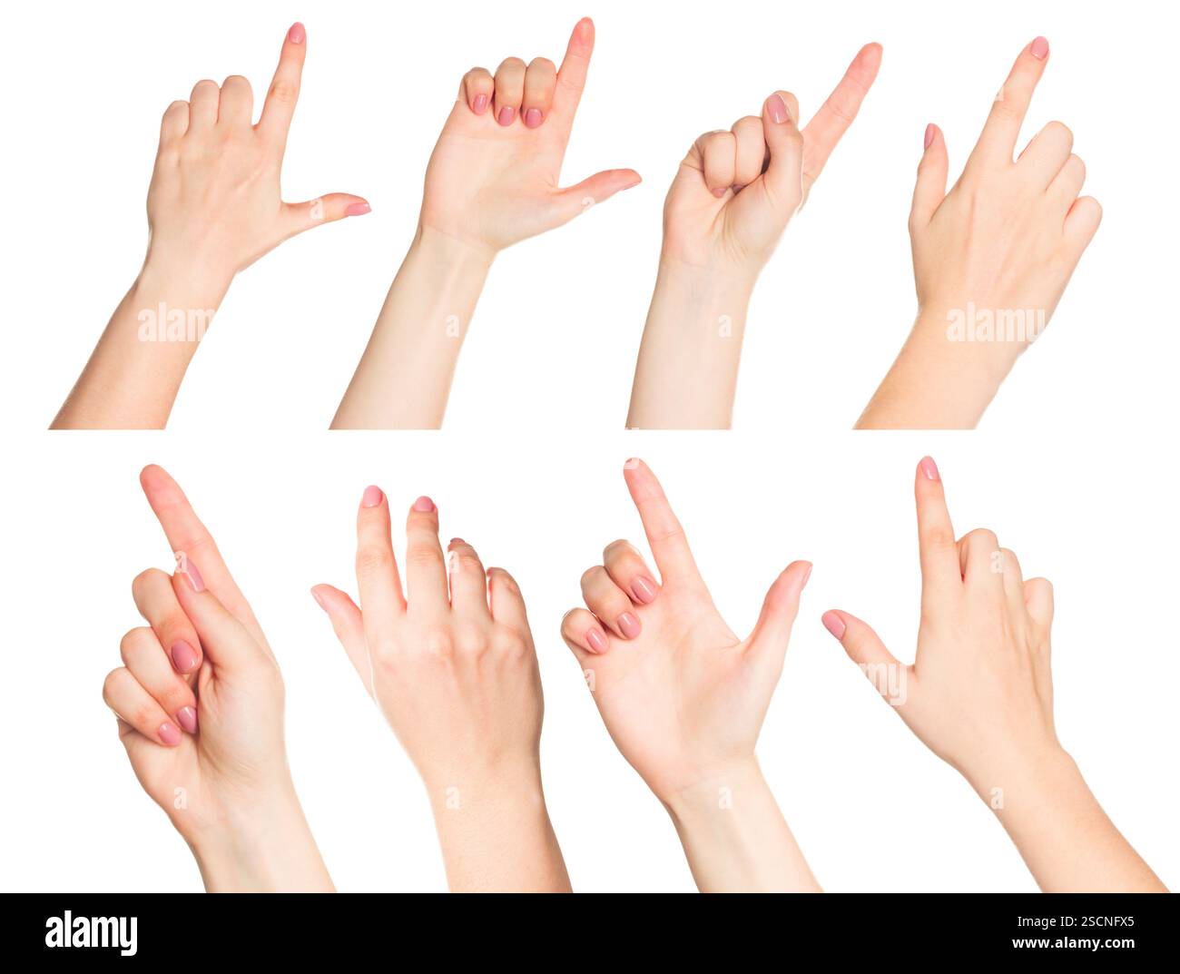Different hand gestures depicted in a series showcasing various ...