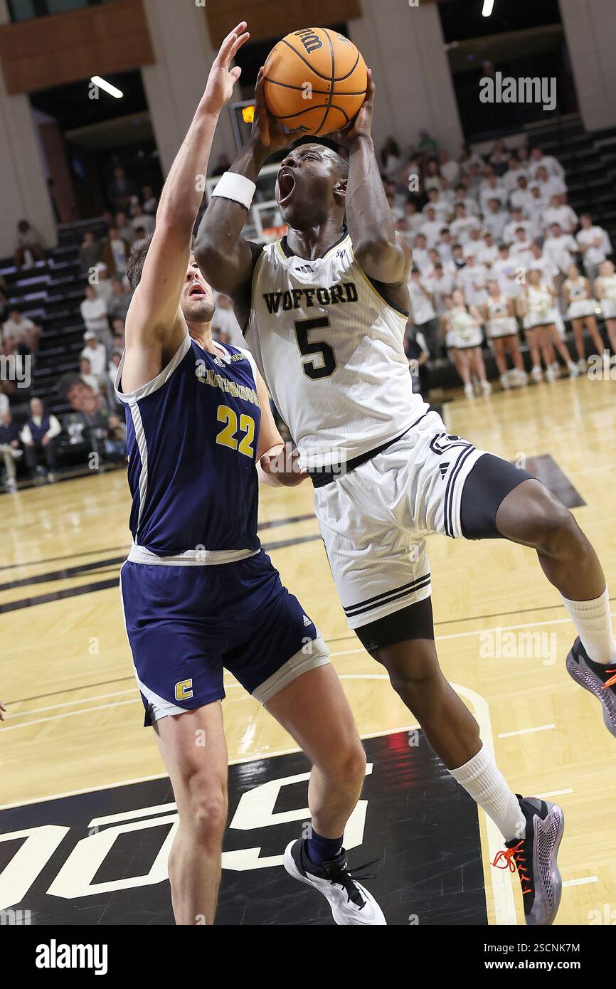 SPARTANBURG, SC - FEBRUARY 05: Wofford Terriers guard Justin Bailey (5 ...