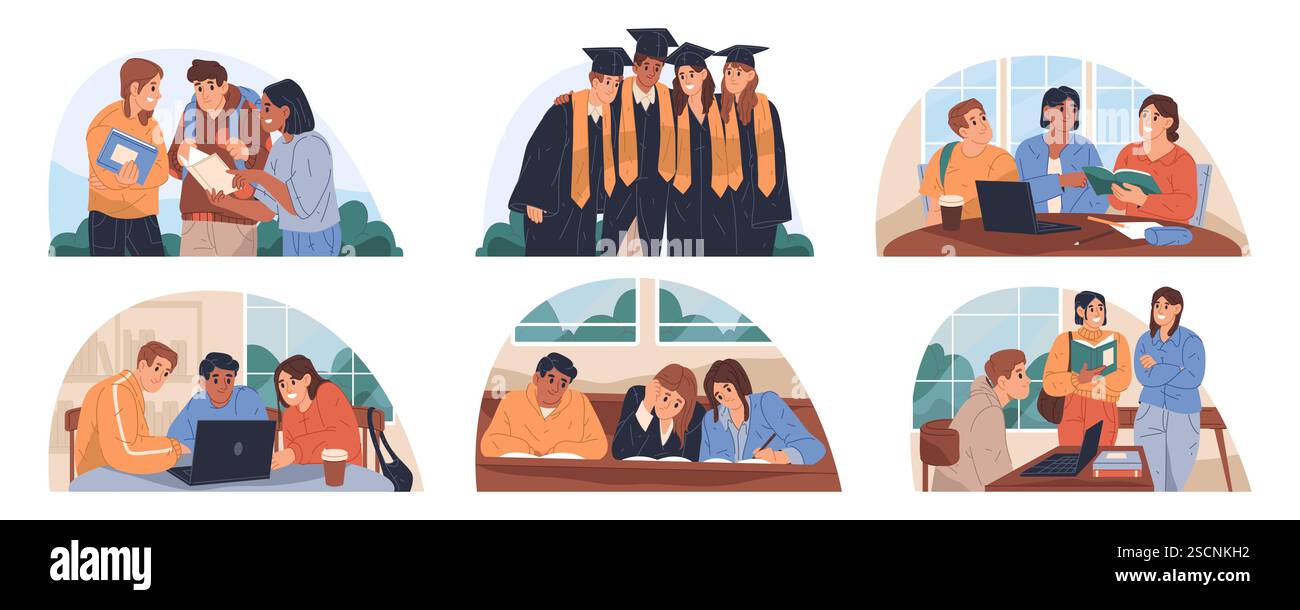 Collage student desk Stock Vector Images - Alamy