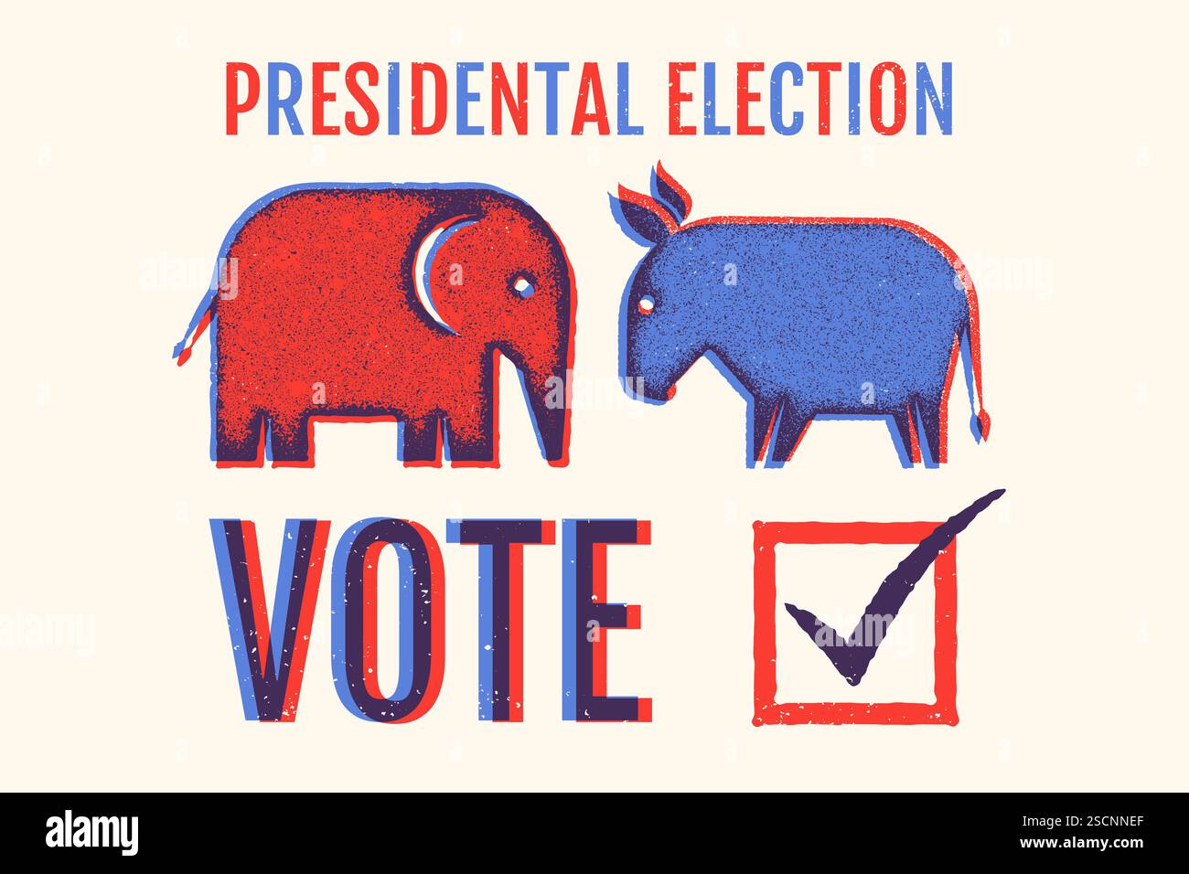 Vector vintage banner for 2024 presidential election in USA. Vector ...