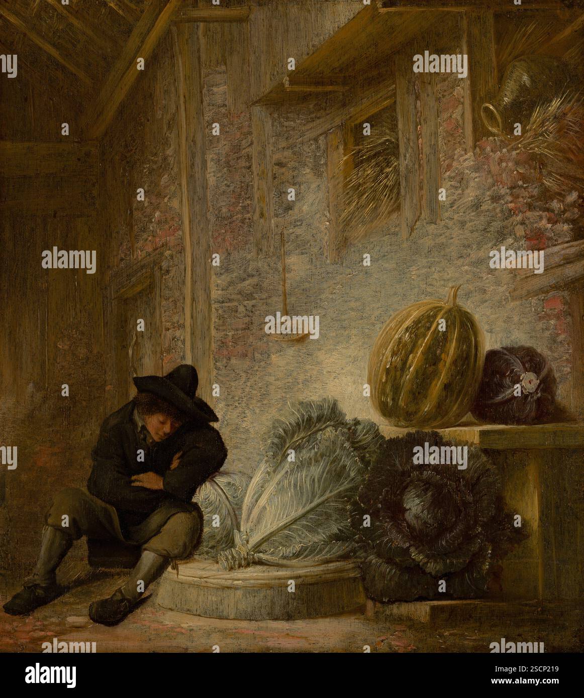 Boy Sleeping in a Barn Stock Photo - Alamy