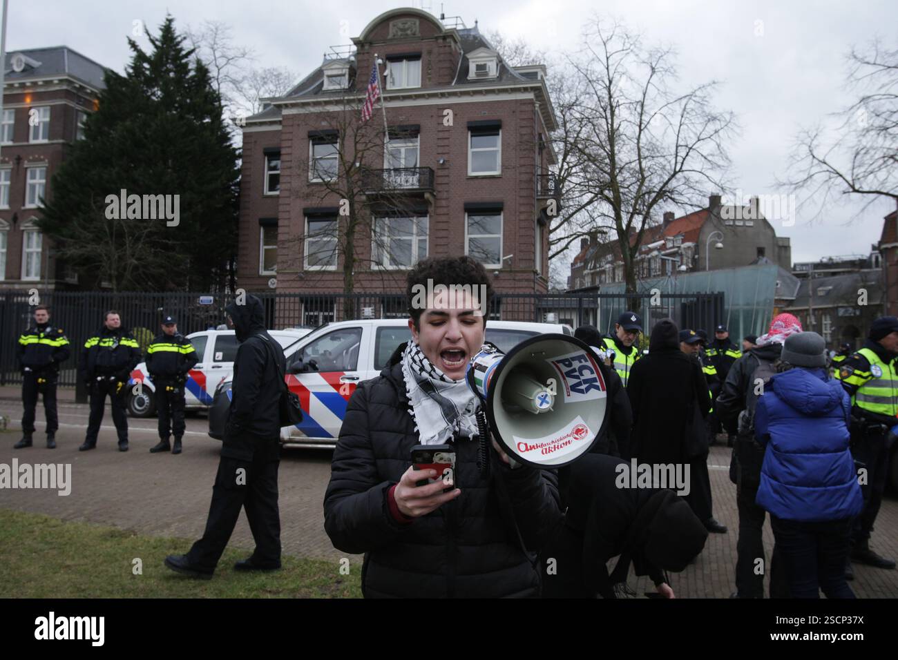 AMSTERDAM, NETHERLANDS - FEBRUARY 7: Members of the Palestinian ...