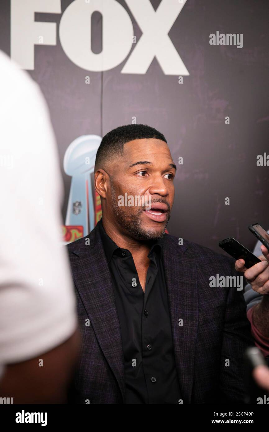 New Orleans, Louisiana, USA. 6th February, 2025. Michael Strahan speaks ...