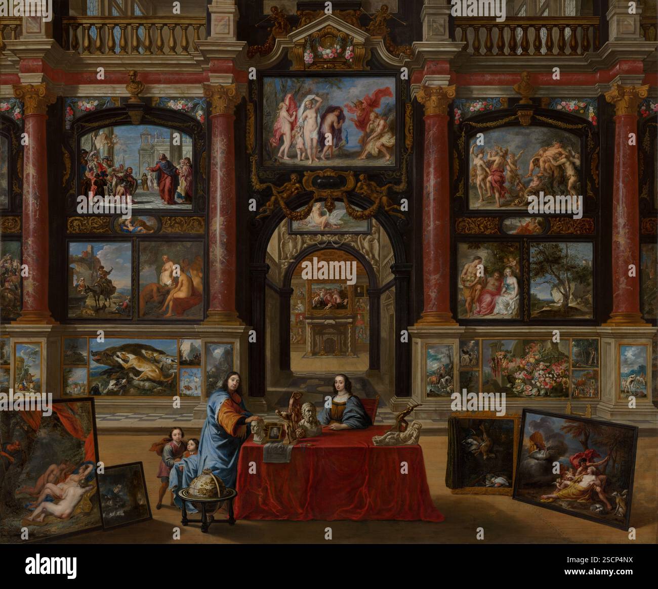 Interior with Figures in a Picture Gallery, 1672 Stock Photo - Alamy