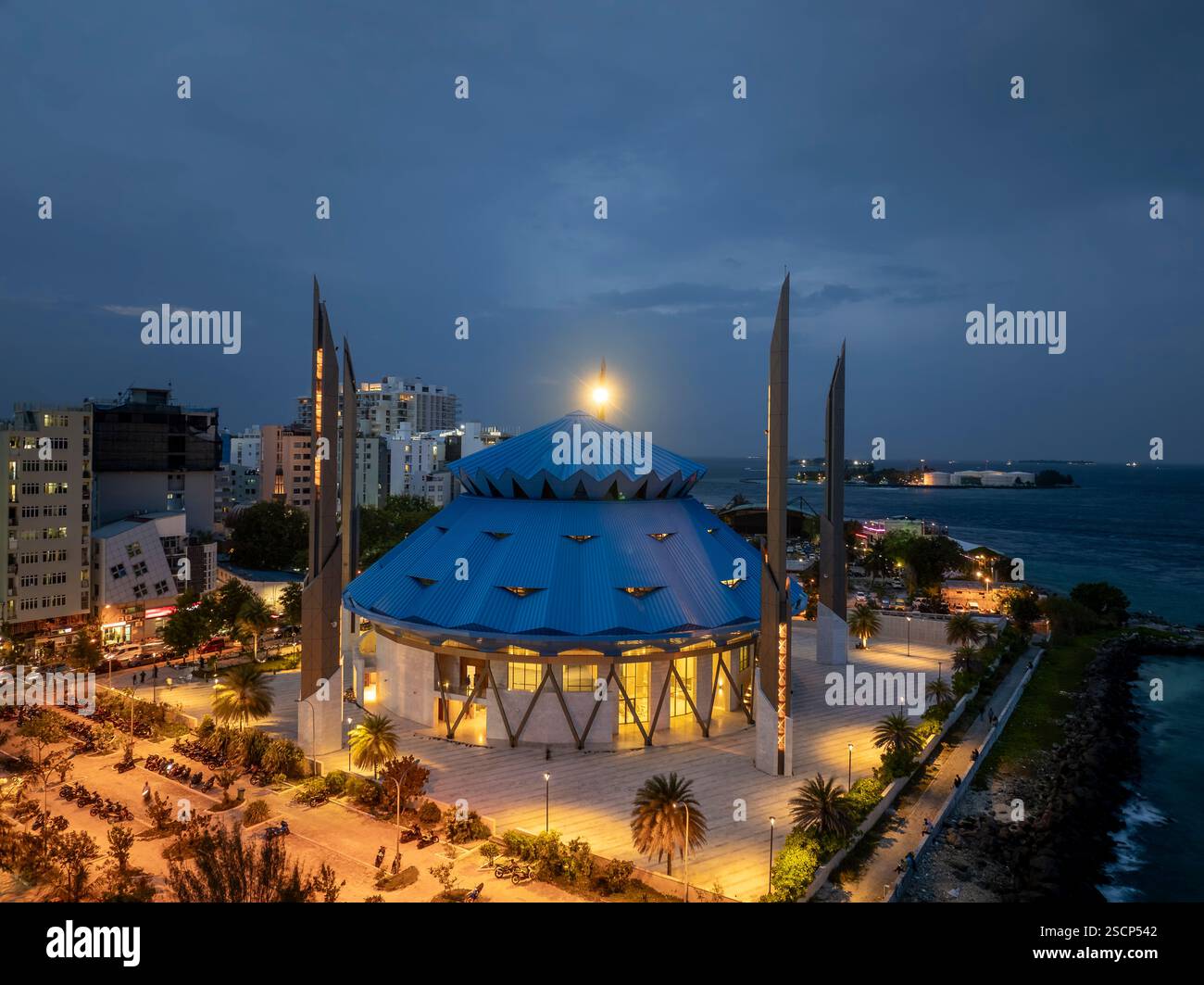 King Salman Mosque in Male, Maldives, is a prominent Islamic landmark ...