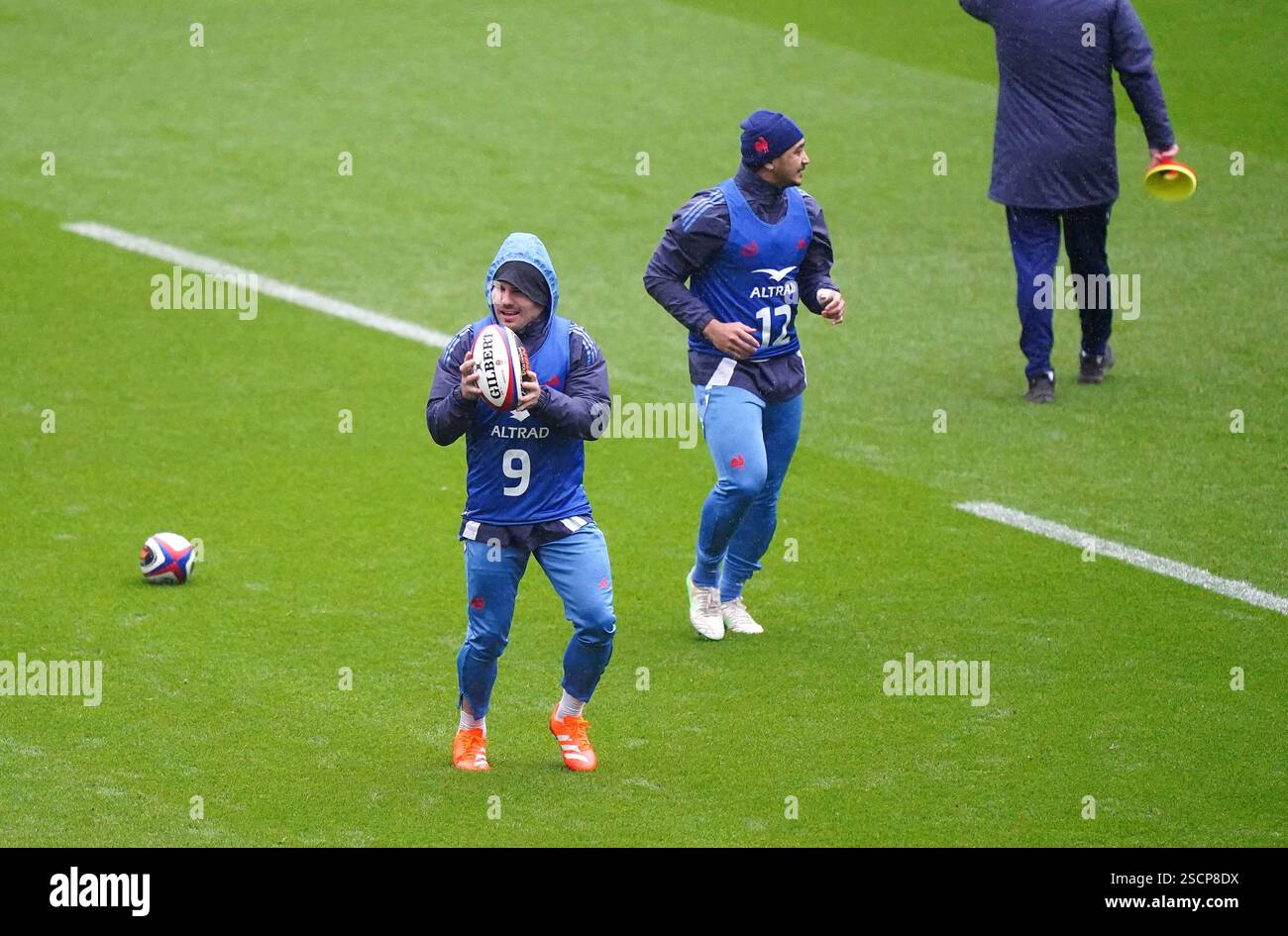 France's Antoine Dupont and Yoram Moefana during a captain's run at the ...