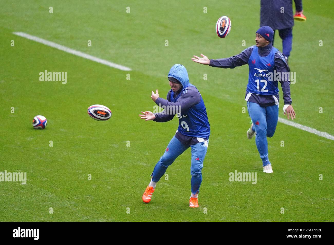 France's Antoine Dupont and Yoram Moefana during a captain's run at the ...