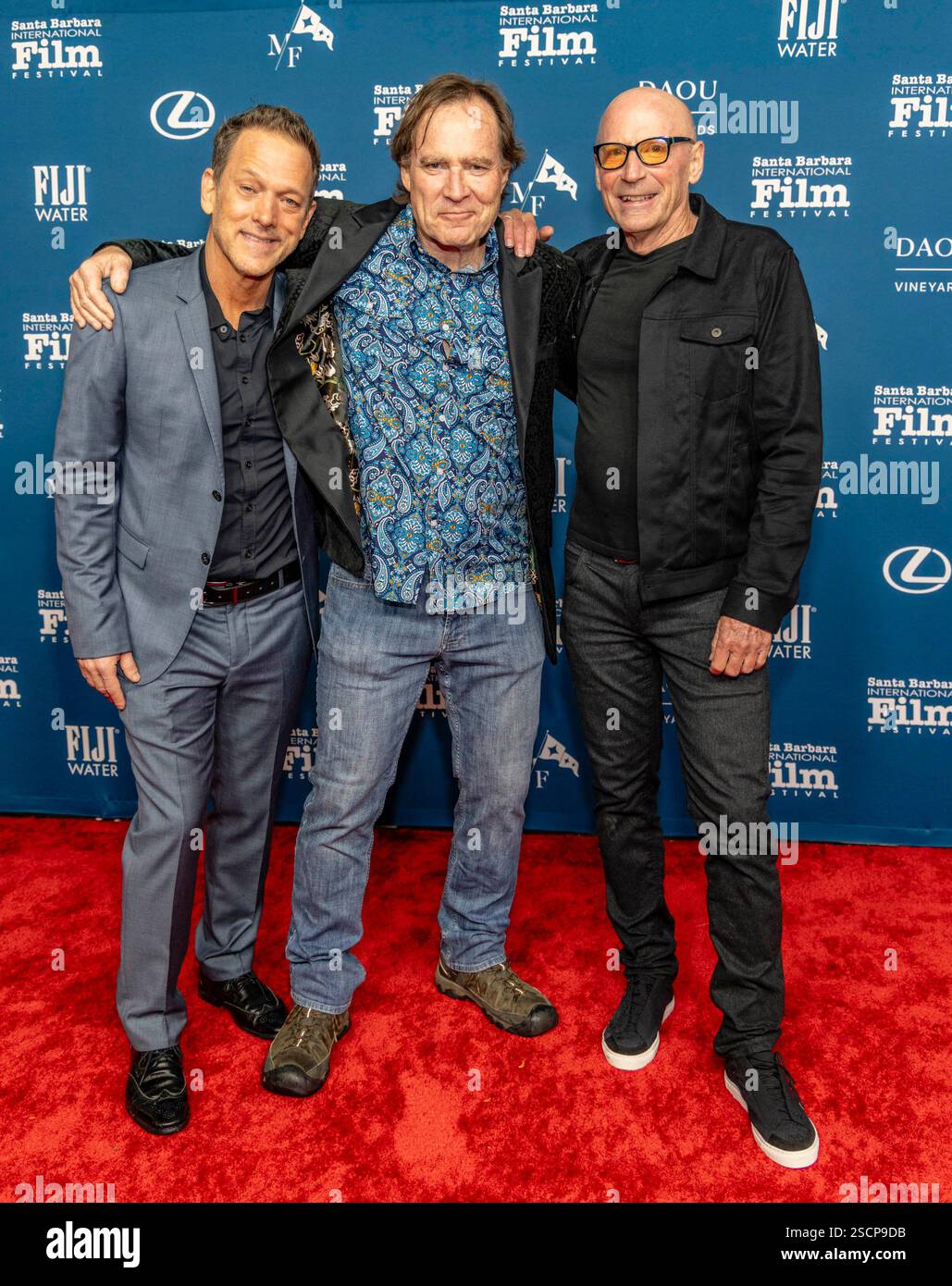 Red carpet arrivals: (l-r) Craig Dobbin, tom Liozet and Geoffrey ...