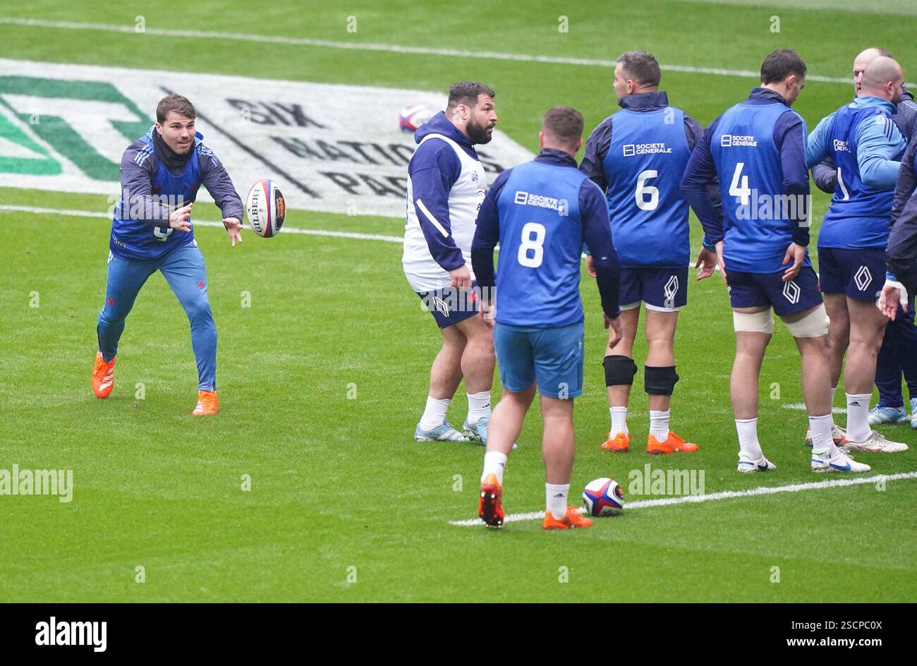 France's Antoine Dupont during a captain's run at the Allianz Stadium ...