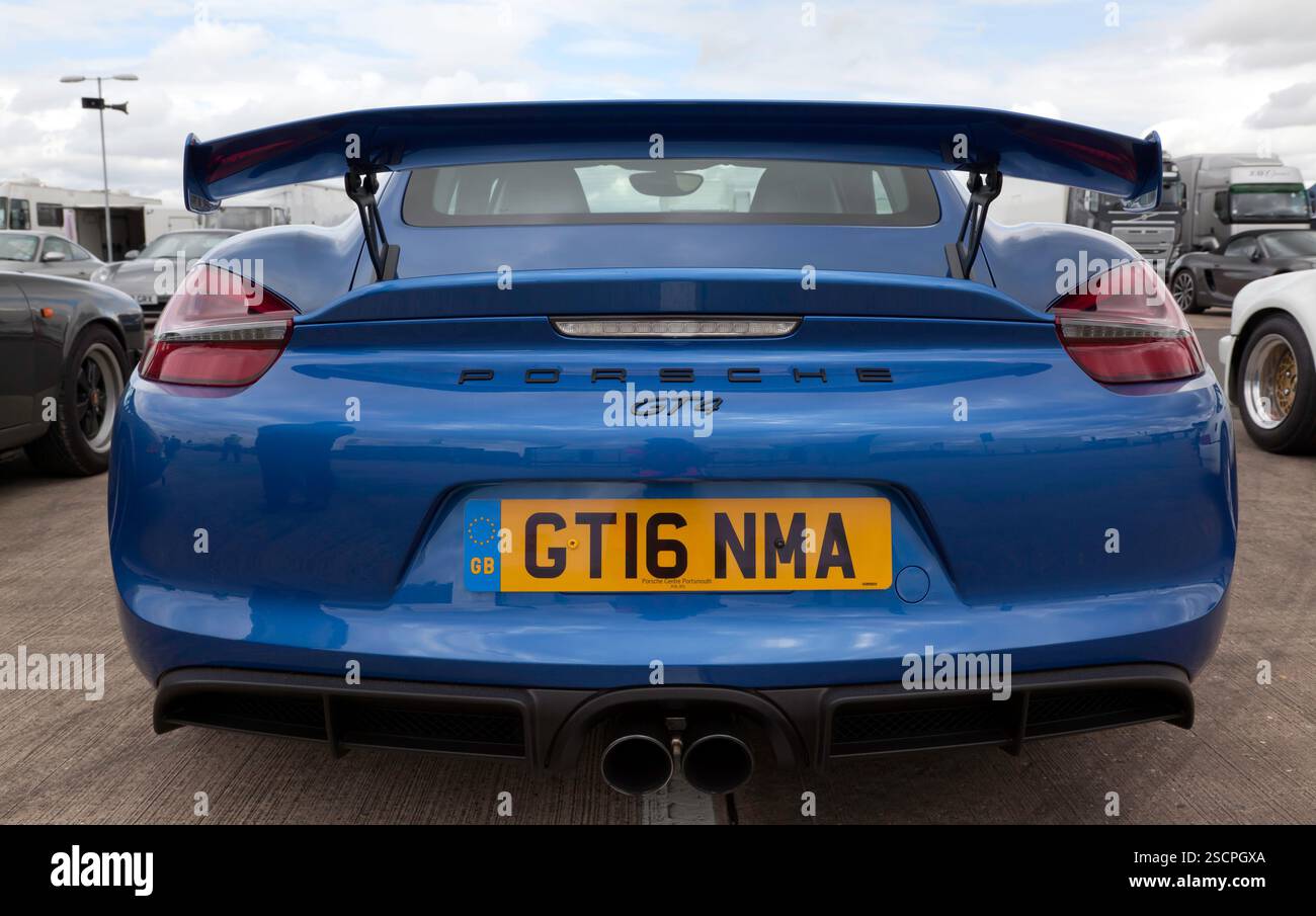 Rear view of a Porsche GT4 on static display in the Porsche Club GB ...