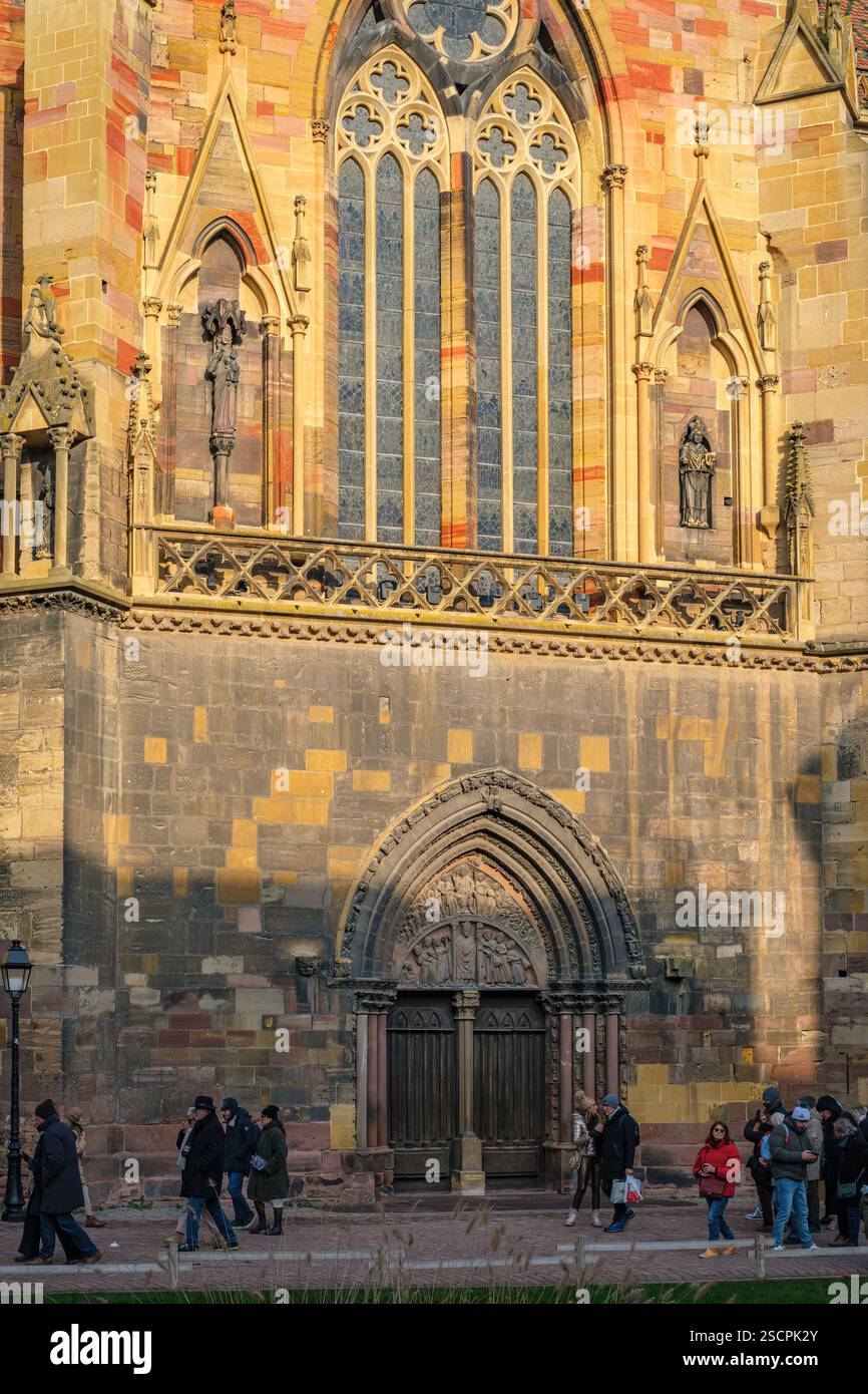 Tourist scene in front of the south transverse facade of St Martin's ...