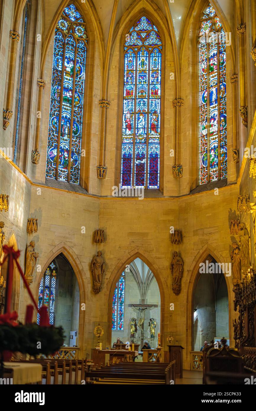 Interior photo of St Martin's Minster in Colmar, Haut-Rhin department ...