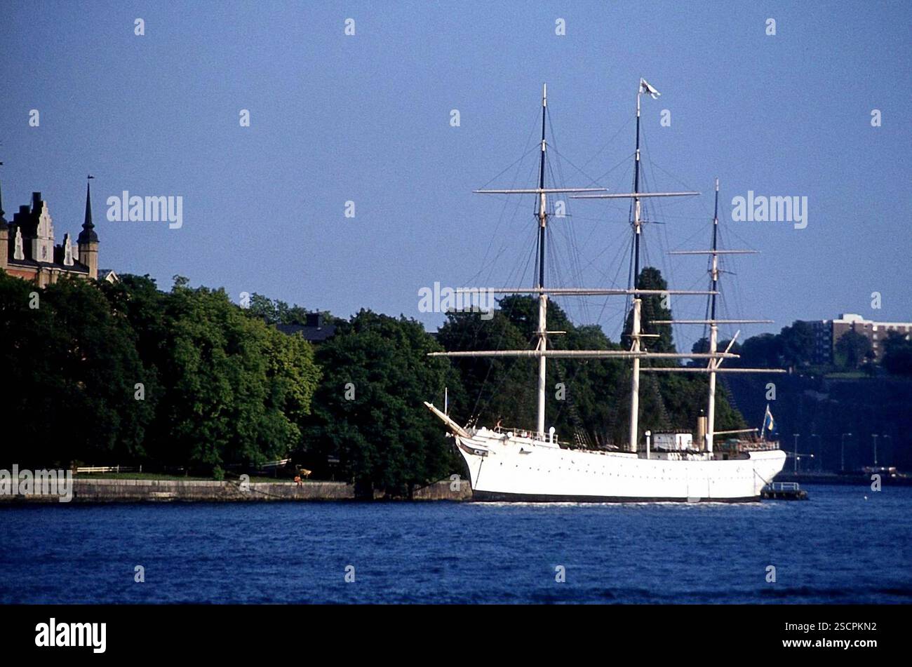 Full-rigged ship Af Chapman in Stockholm. [automated translation] Stock ...