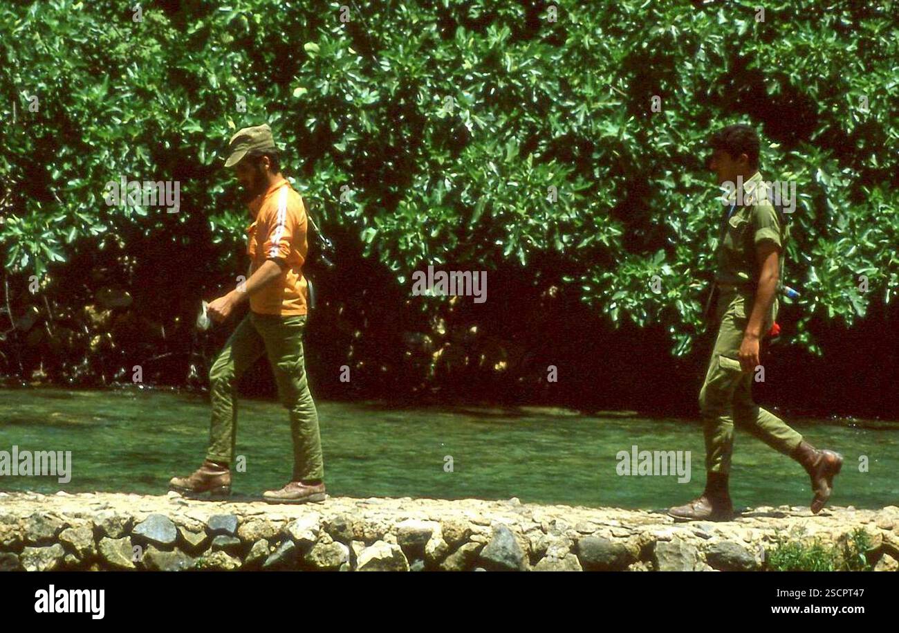 Israeli soldiers on the Banyas River, also known as the Hermon River ...