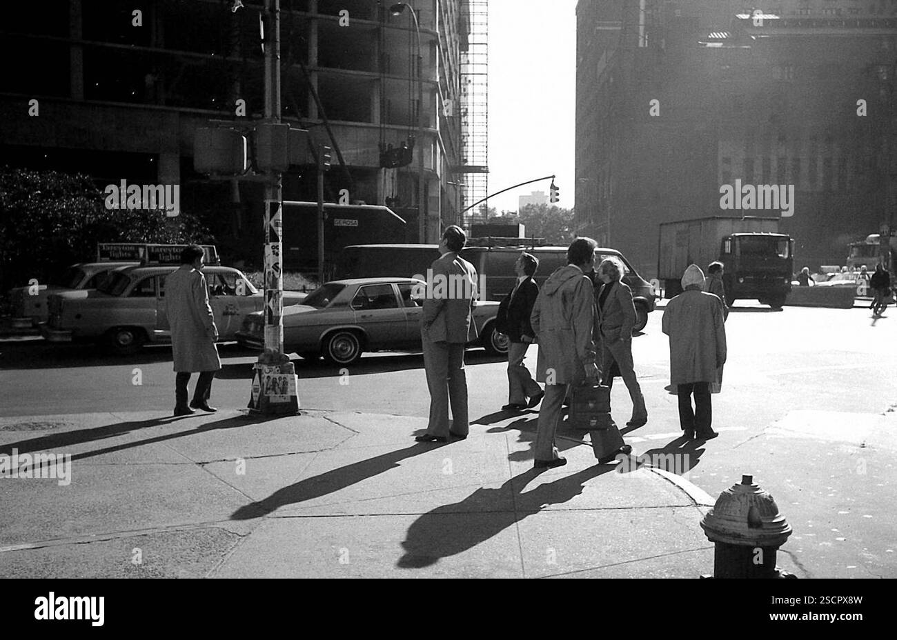 Manhattan New York: Image shows pedestrians at an intersection looking ...