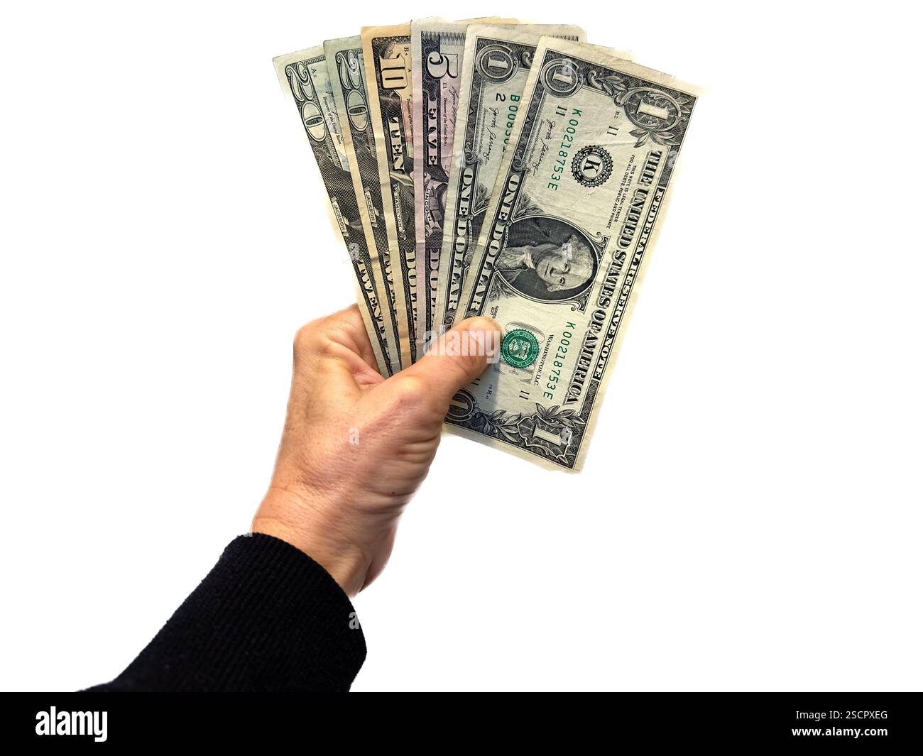 Hand holding banknote money hi-res stock photography and images - Alamy