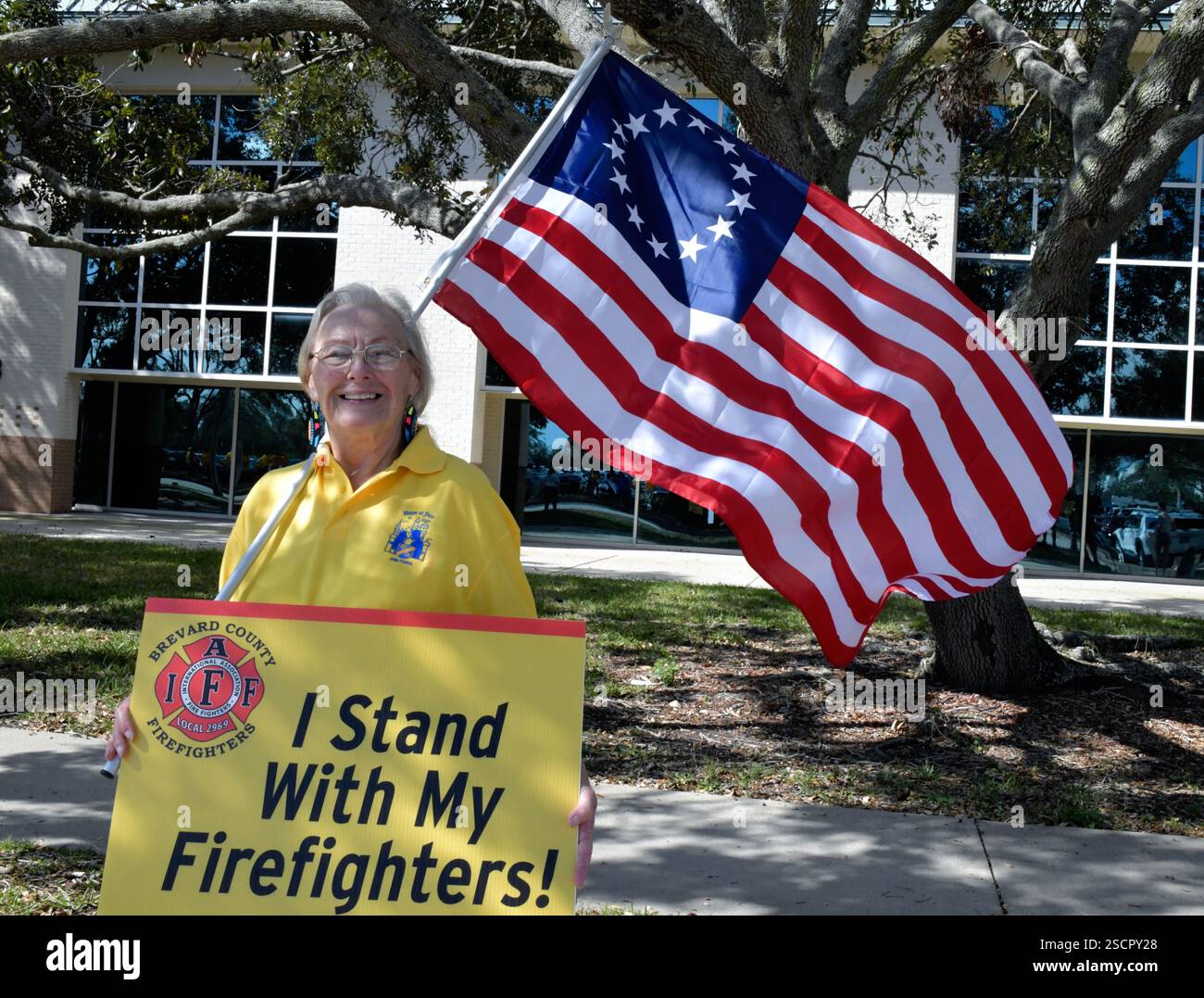 A sea of yellow as Brevard County Fire and Emergency Personnel rallied ...