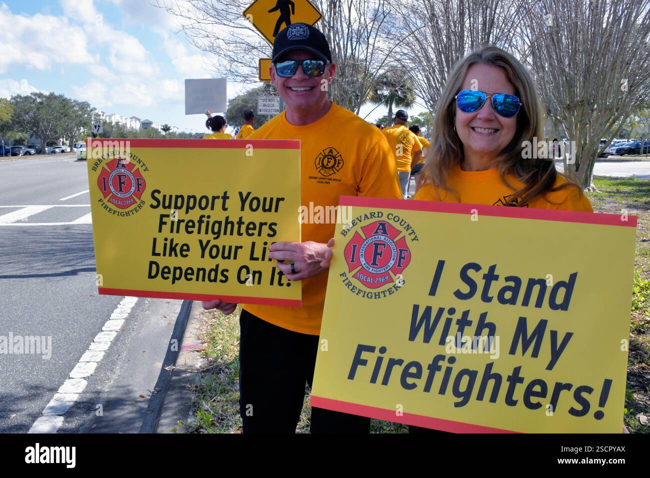 A sea of yellow as Brevard County Fire and Emergency Personnel rallied ...
