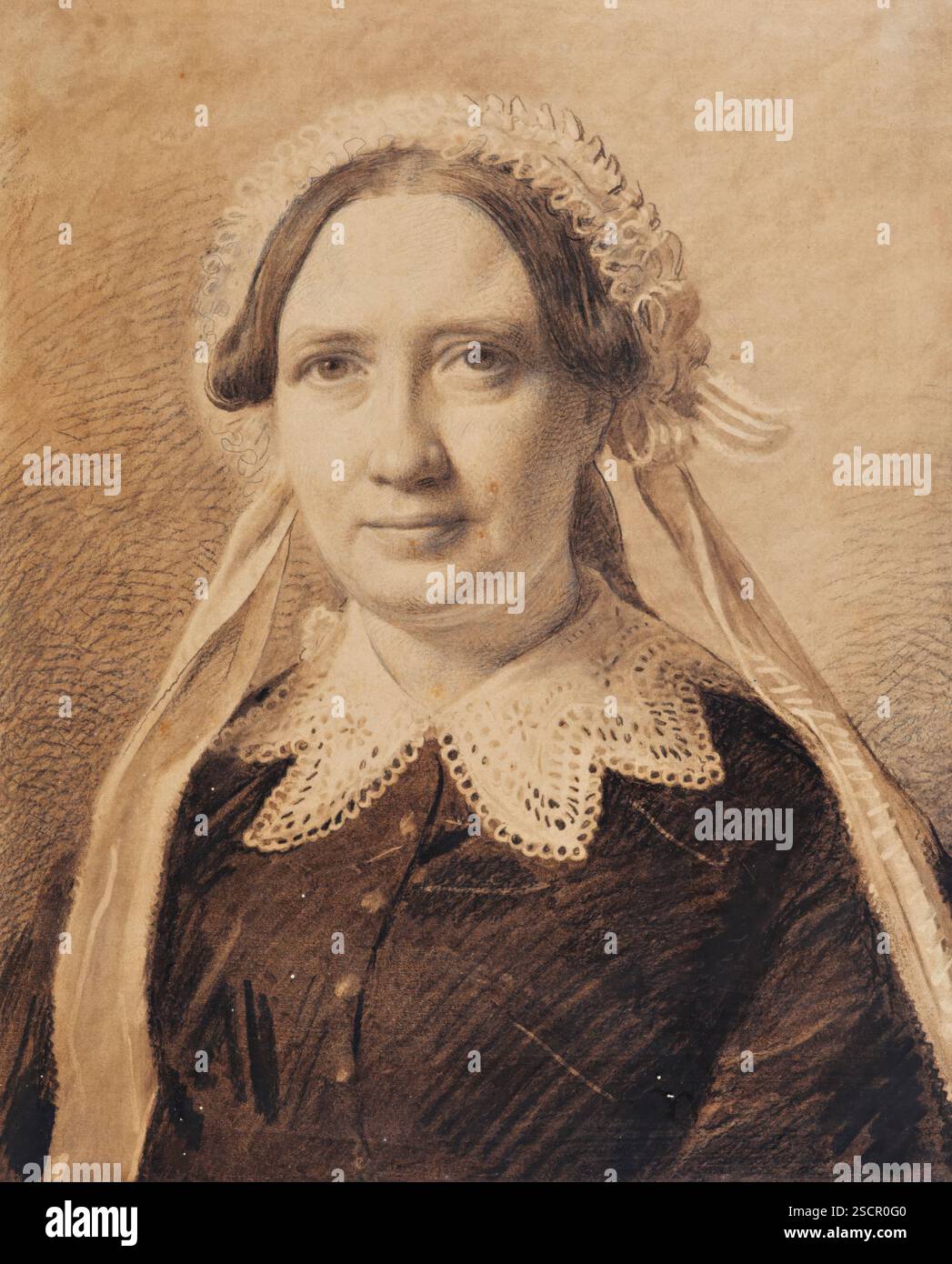 Portrait of Frederikke Vilhelmine Hage, born Faber, 1851 Stock Photo ...