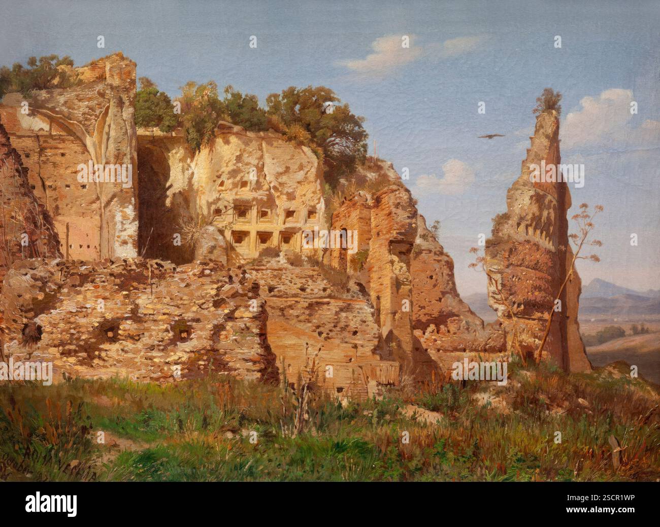 Landscape from Rome, Villa dei Quintili near Via Appia, 1870 Stock ...