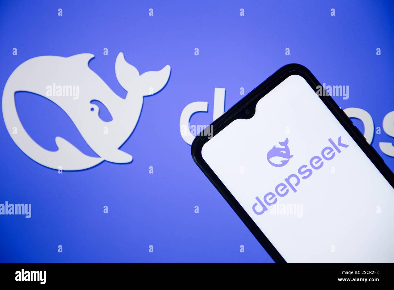 In this photo illustration, the DeepSeek logo is seen displayed on a ...