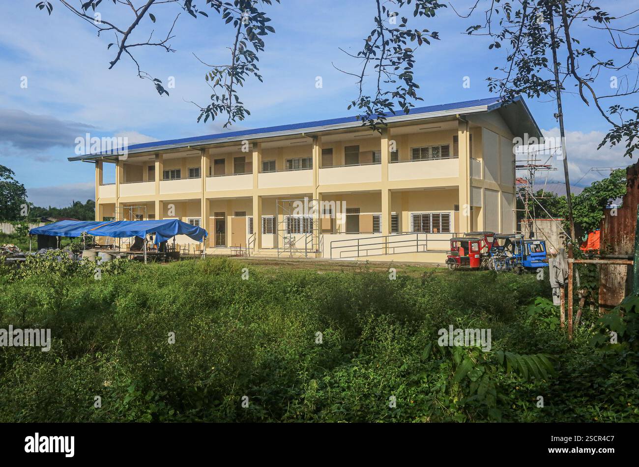 New school building under construction, rural Philippines, part of ...