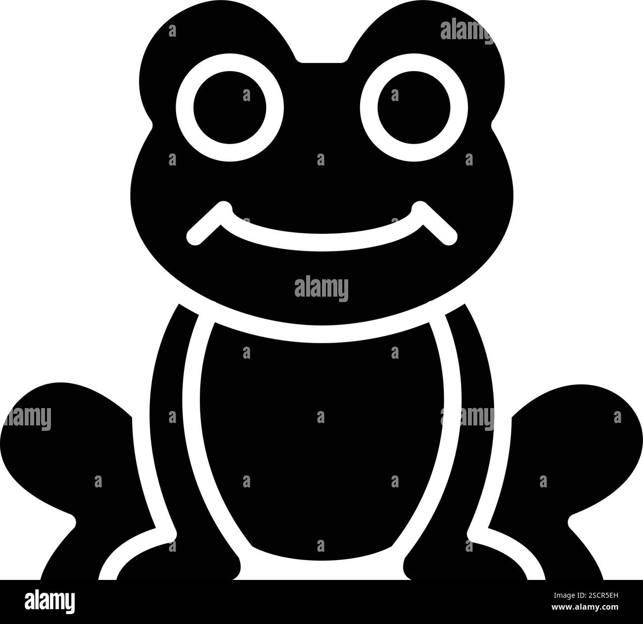 Frog vector icon flat Black and White Stock Photos & Images - Alamy
