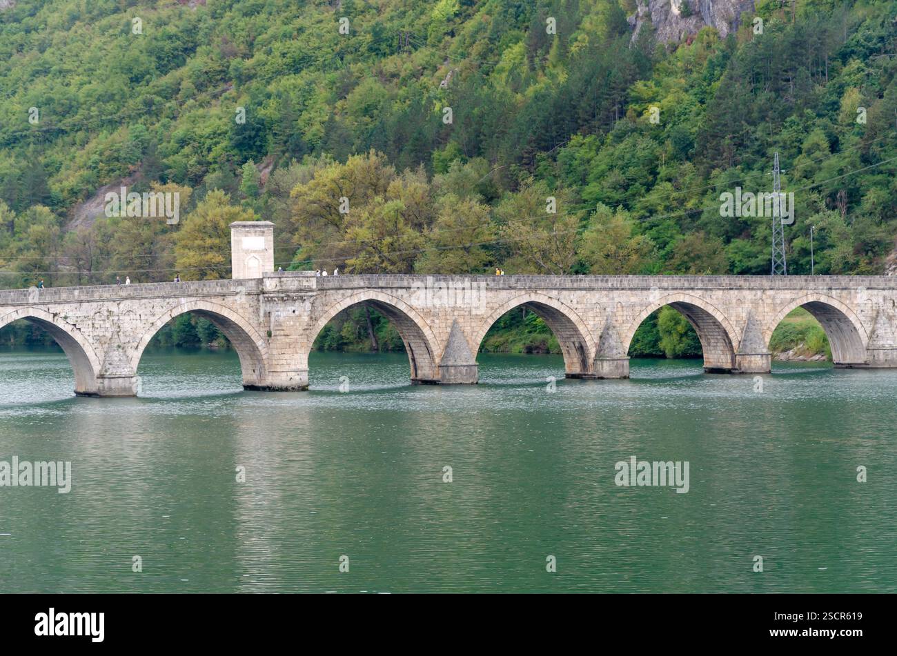 Elegant arches of the bridge on the river Drina famous also by Ivo ...