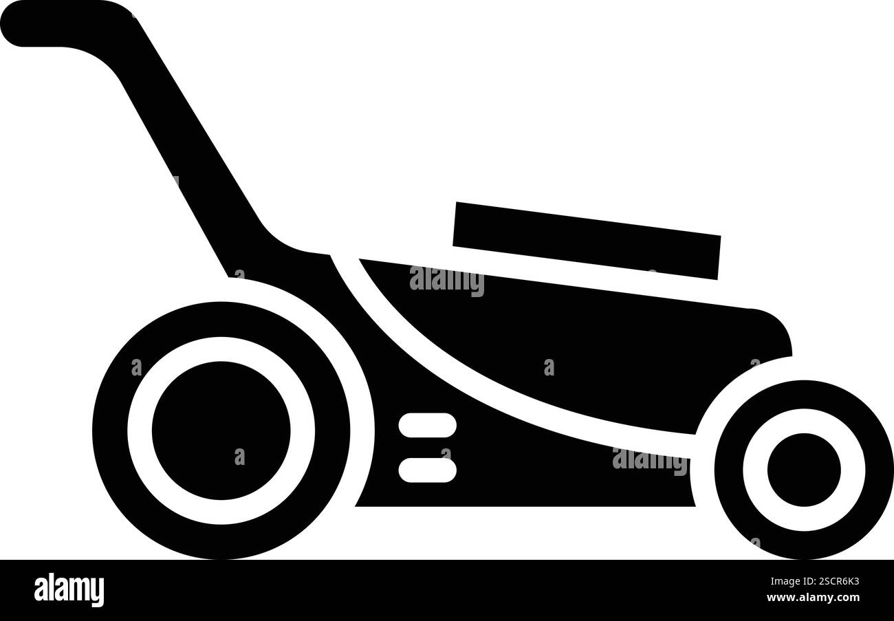Mower line icon outline Black and White Stock Photos & Images - Alamy