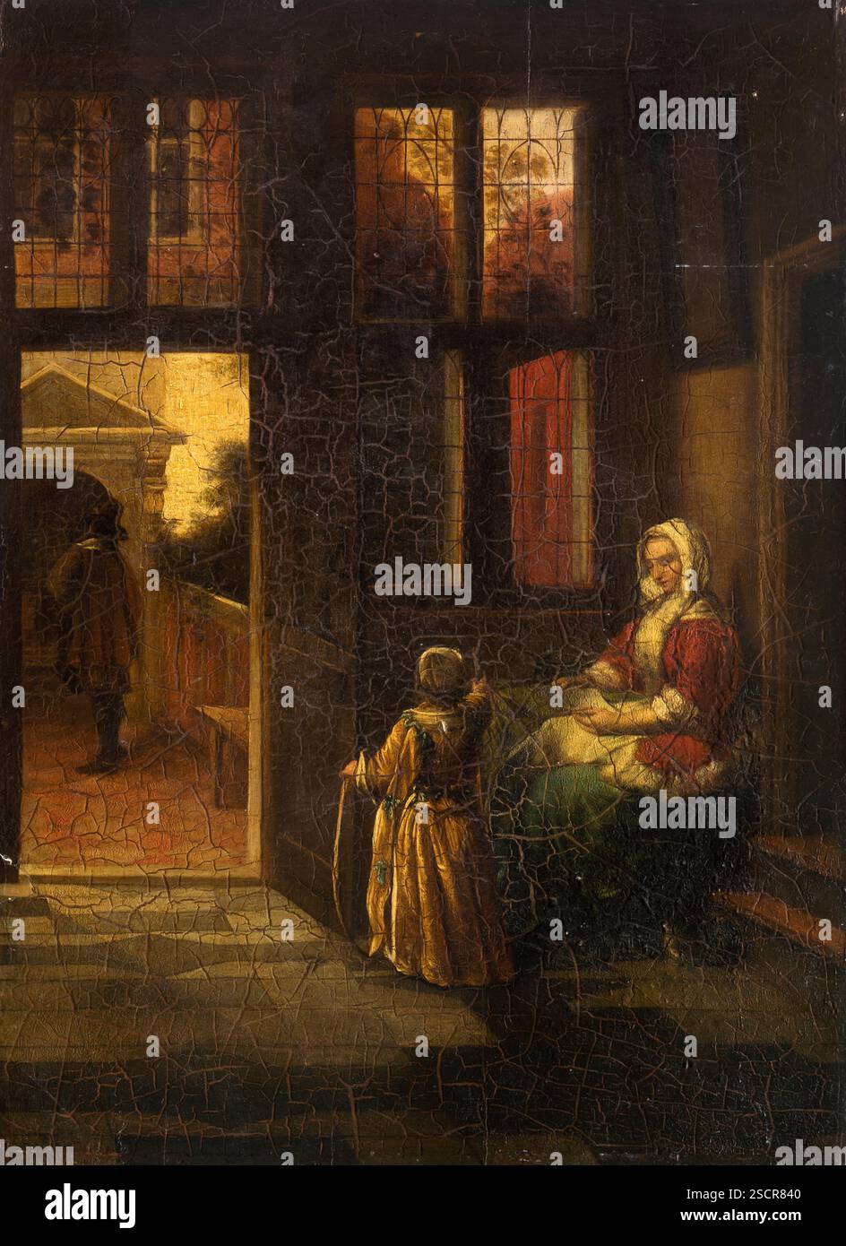 Partial copy after Pieter de Hooch Interior Scene with a Woman Reading ...