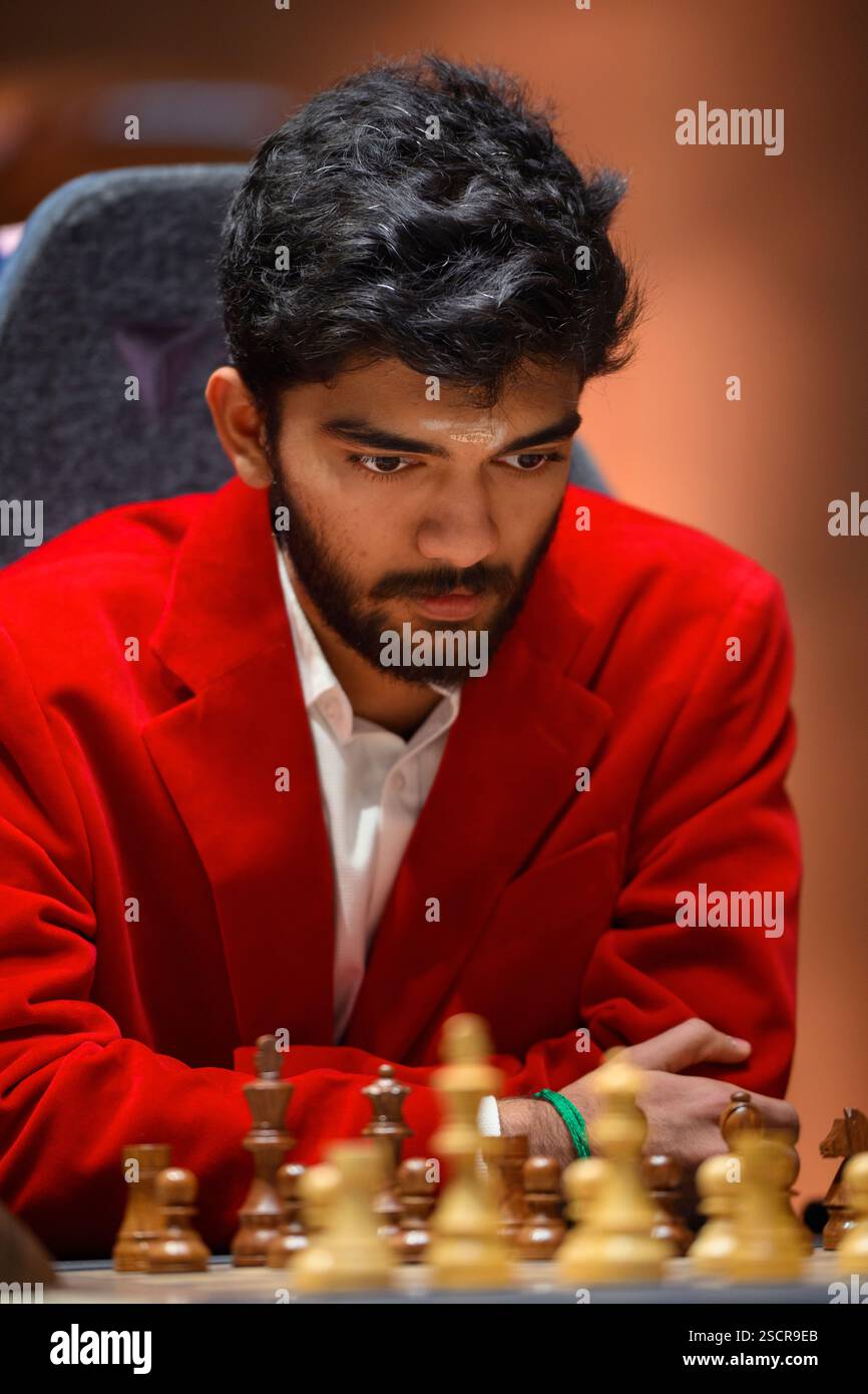 Wangels, Germany. 07th Feb, 2025. Dommaraju Gukesh, world chess ...