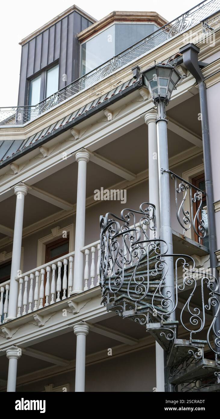 Traditional wooden balconies in Old Tbilisi, Georgia Stock Photo - Alamy