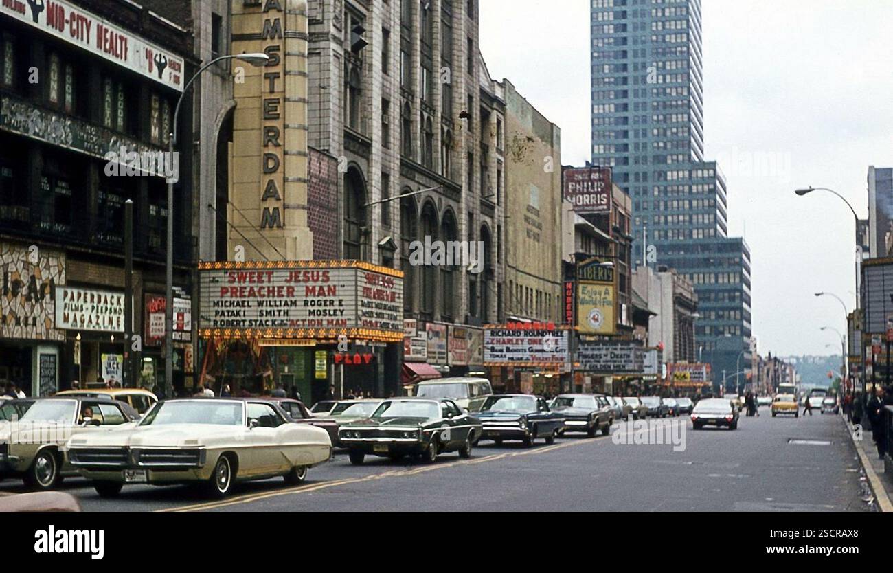 Manhattan New York: Picture shows cars, movie theater ('Sweet Jesus ...