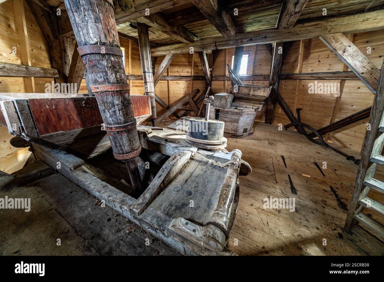 Beautifully restored wooden mill interior, showcasing historic ...