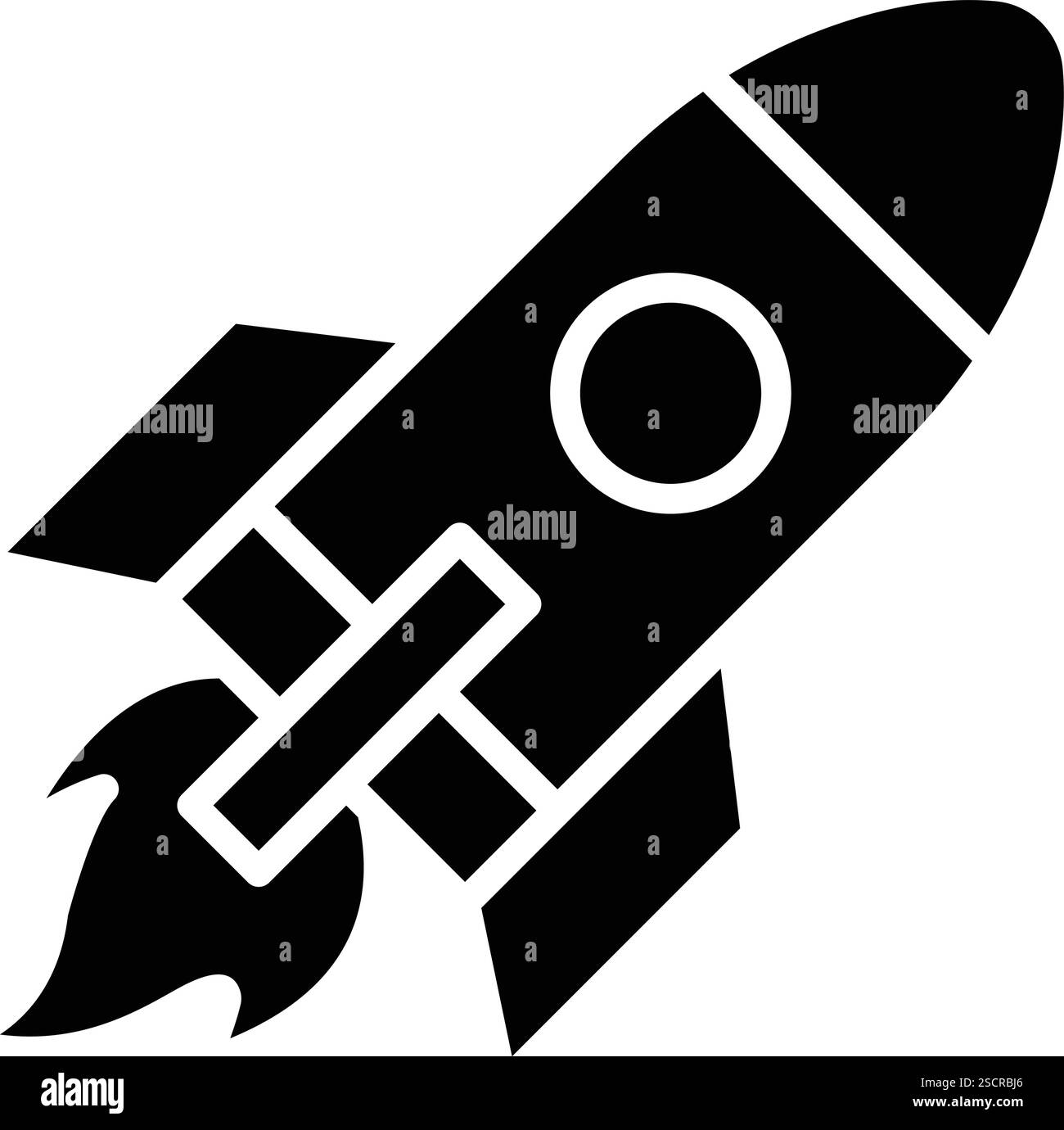 Rocket startup icon flat Black and White Stock Photos & Images - Alamy