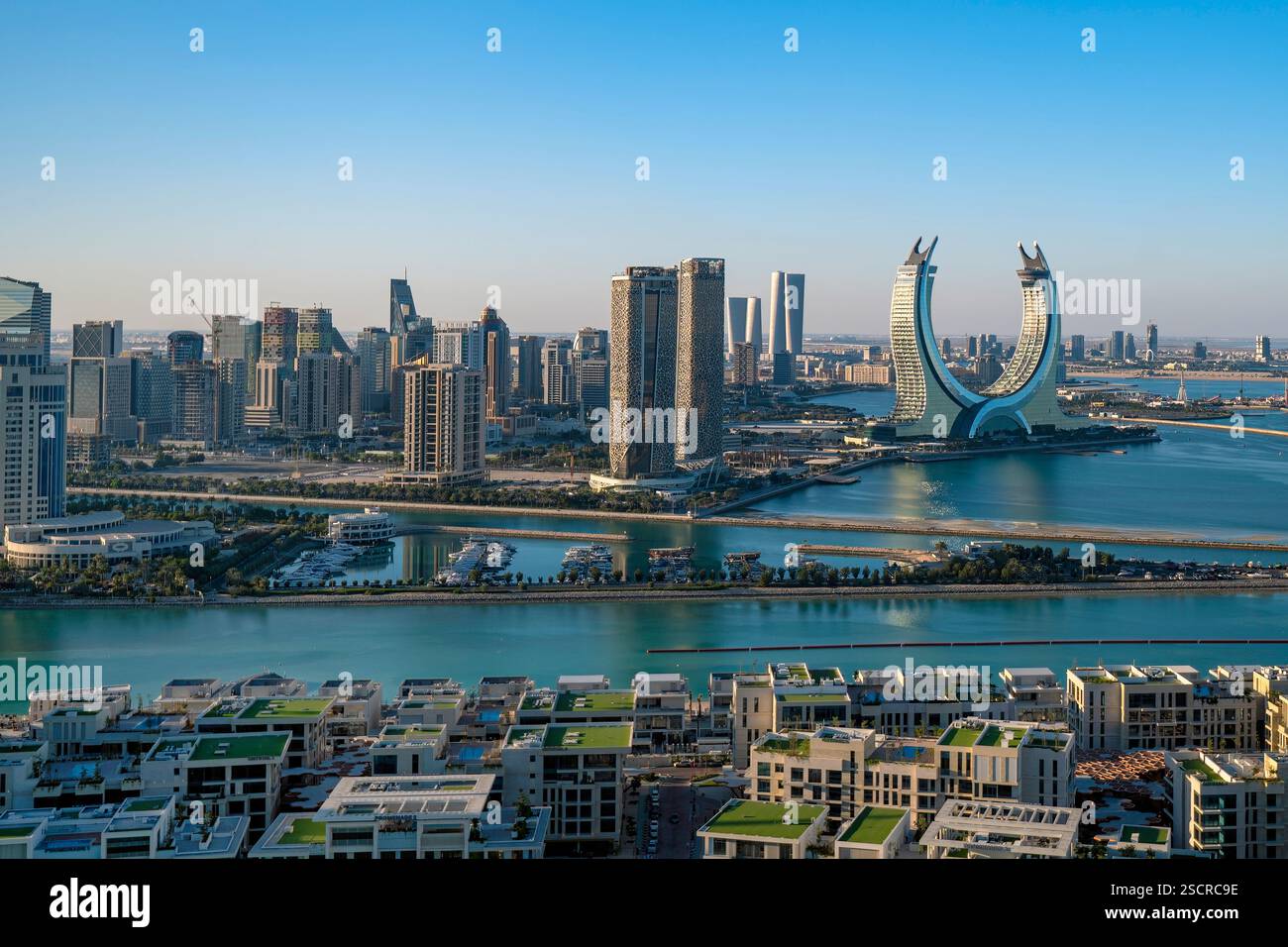 Lusail, Qatar - December 20, 2024: Aerial view of Lusail Marina with ...