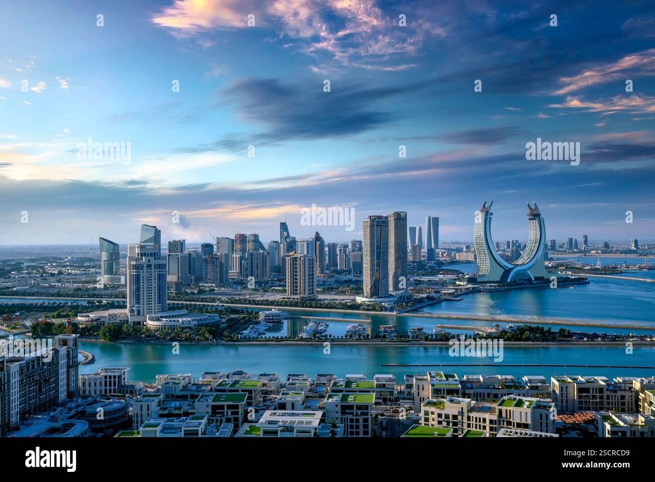 Lusail, Qatar - December 20, 2024: Aerial view of Lusail Marina with ...