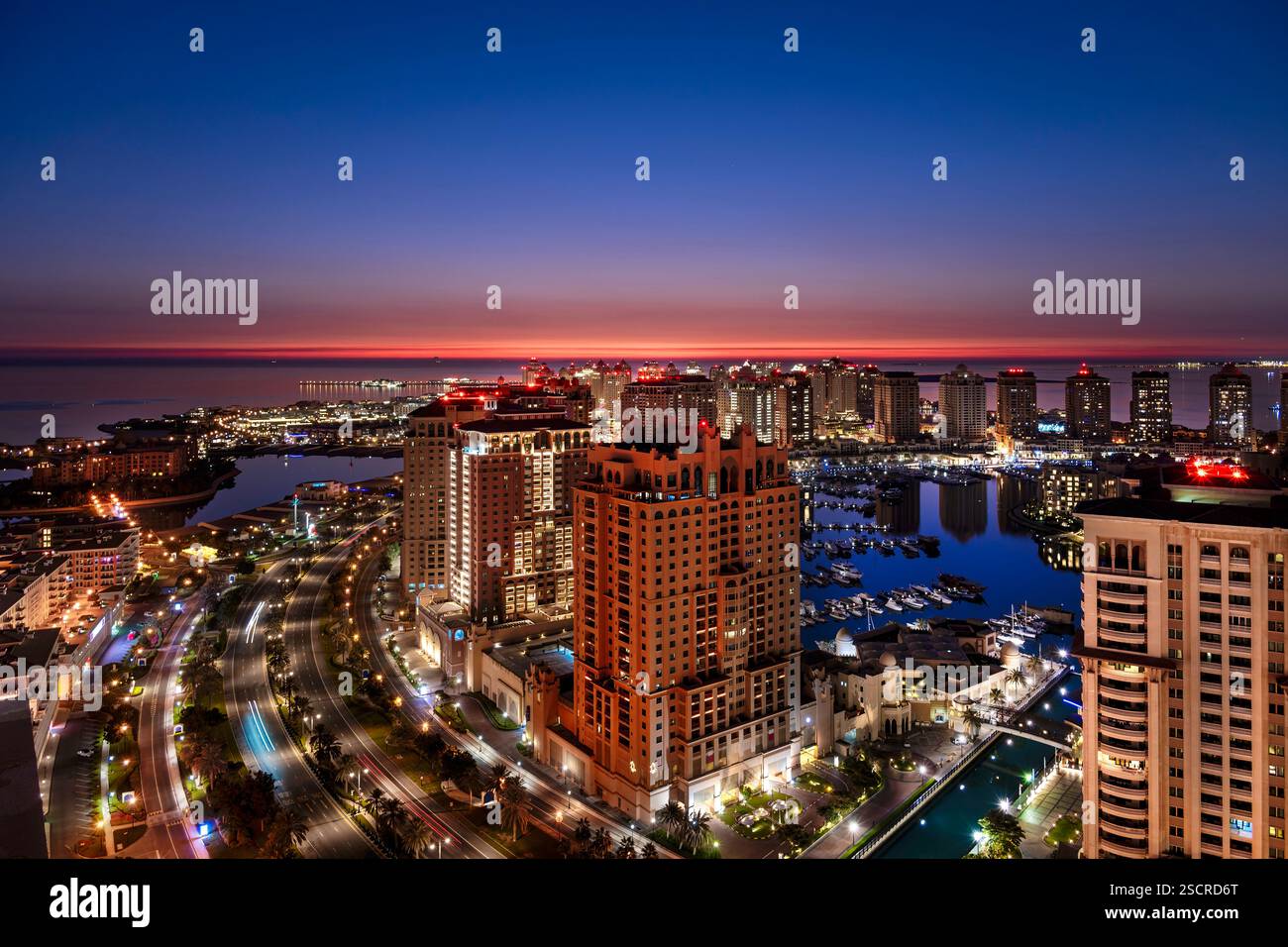 Doha, Qatar - December 20, 2024: Aerial view of Peral Qatar Porto ...