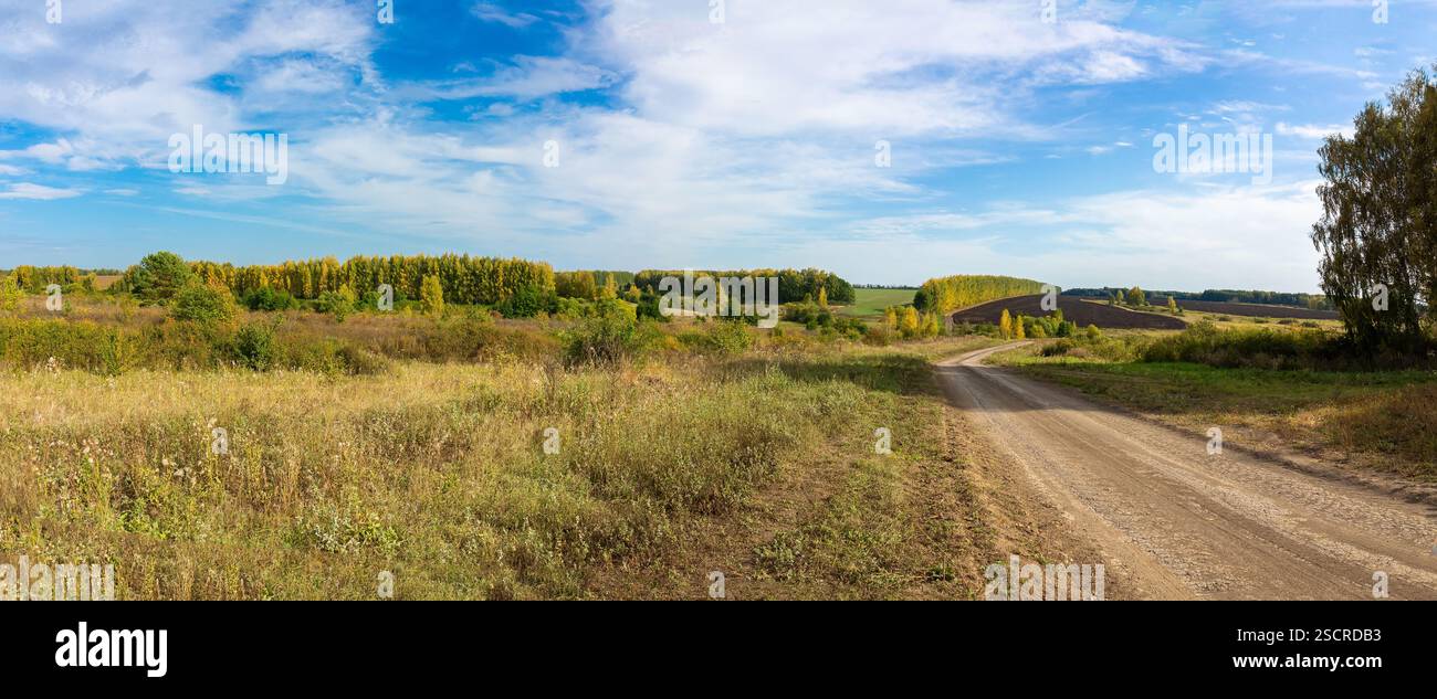 Iconic Russian countryside views of agricultural green fields Stock ...