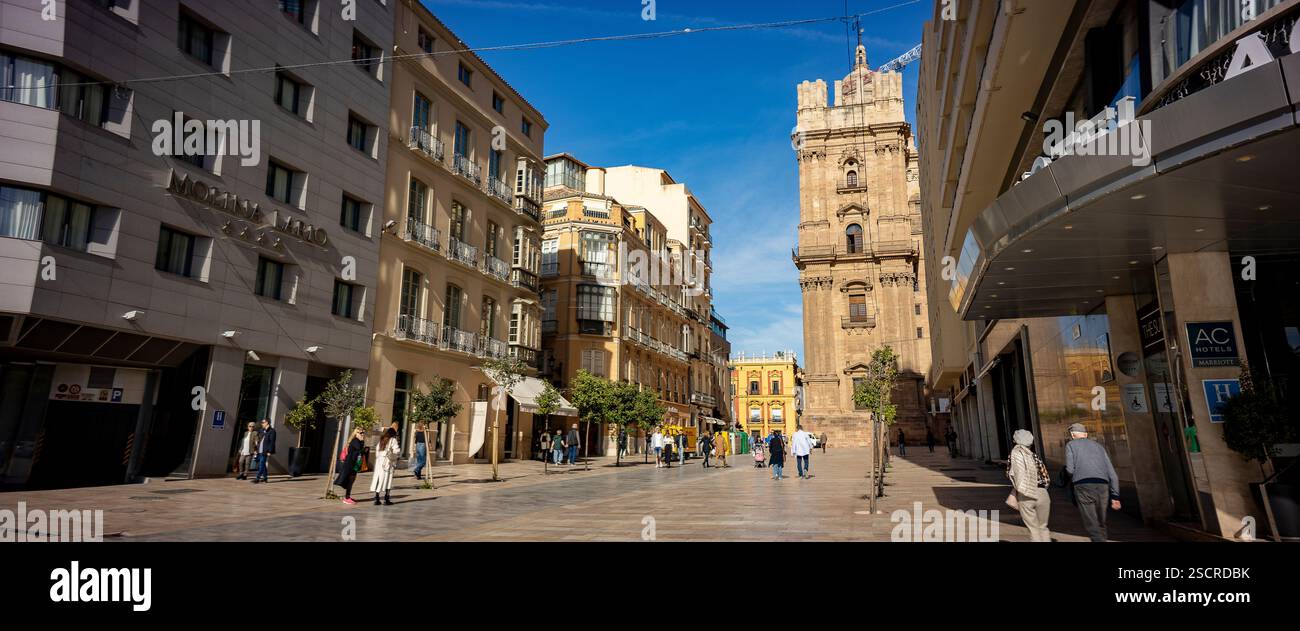 Mediterranean Spanish Costa del Sol capital city of Malaga Stock Photo ...