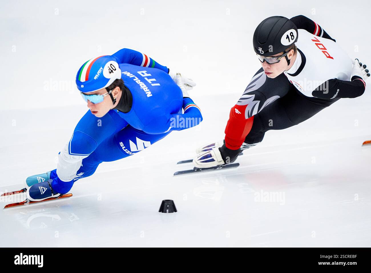 TILBURG, NETHERLANDS - FEBRUARY 7: Thomas Nadalini of Italy and Michal ...