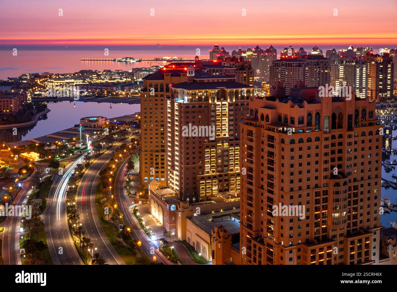 Doha, Qatar - December 20, 2024: Aerial view of Peral Qatar Porto ...
