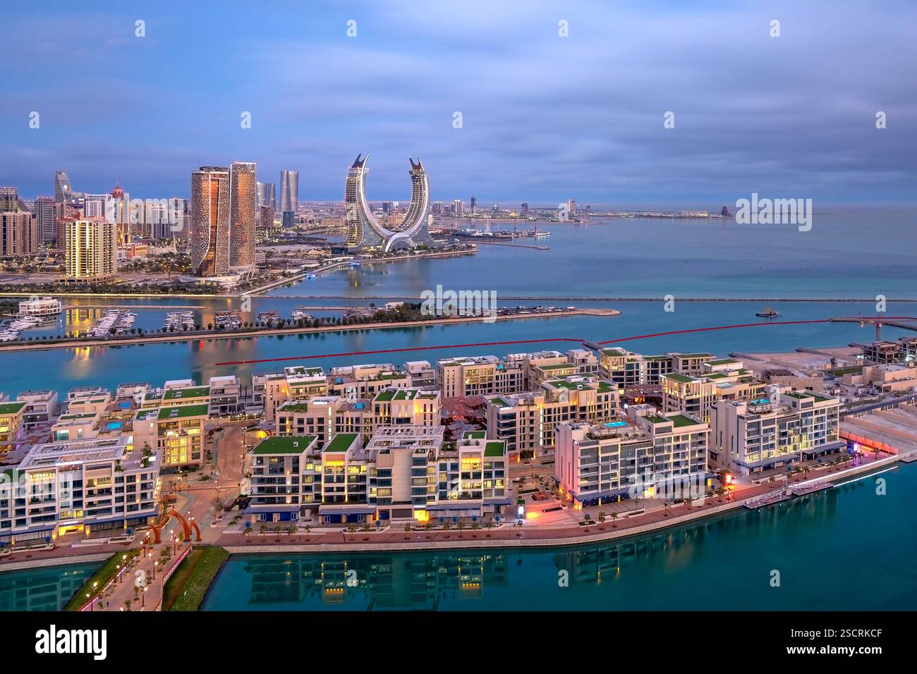 Lusail, Qatar - December 20, 2024: Aerial view of Lusail Marina with ...