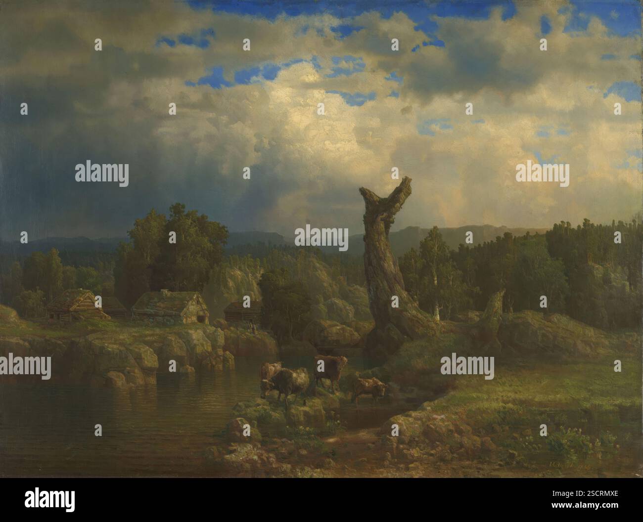 Summer Landscape, Thunder Looms, 1856 Stock Photo - Alamy