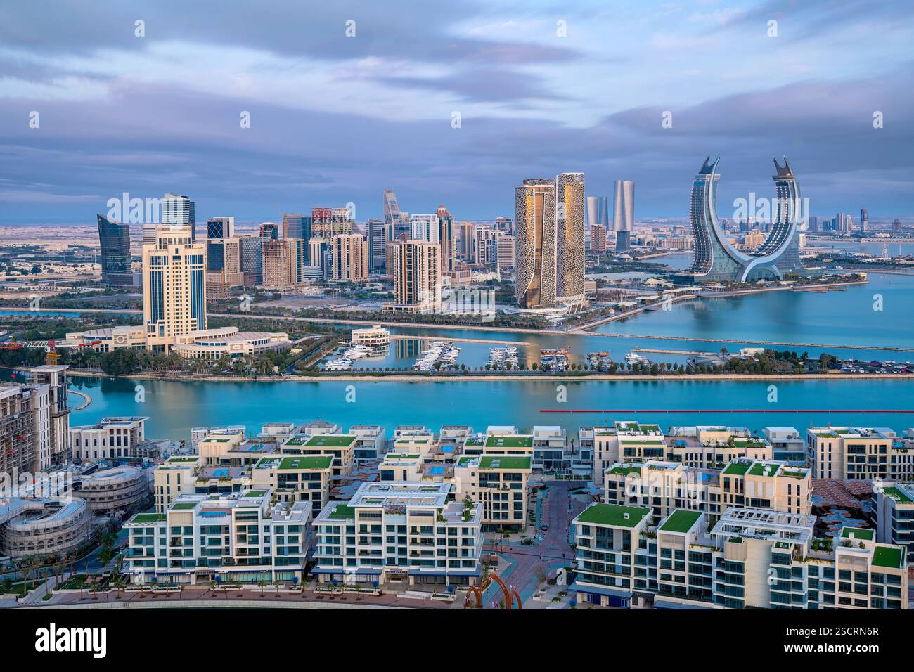 Lusail, Qatar - December 20, 2024: Aerial view of Lusail Marina with ...