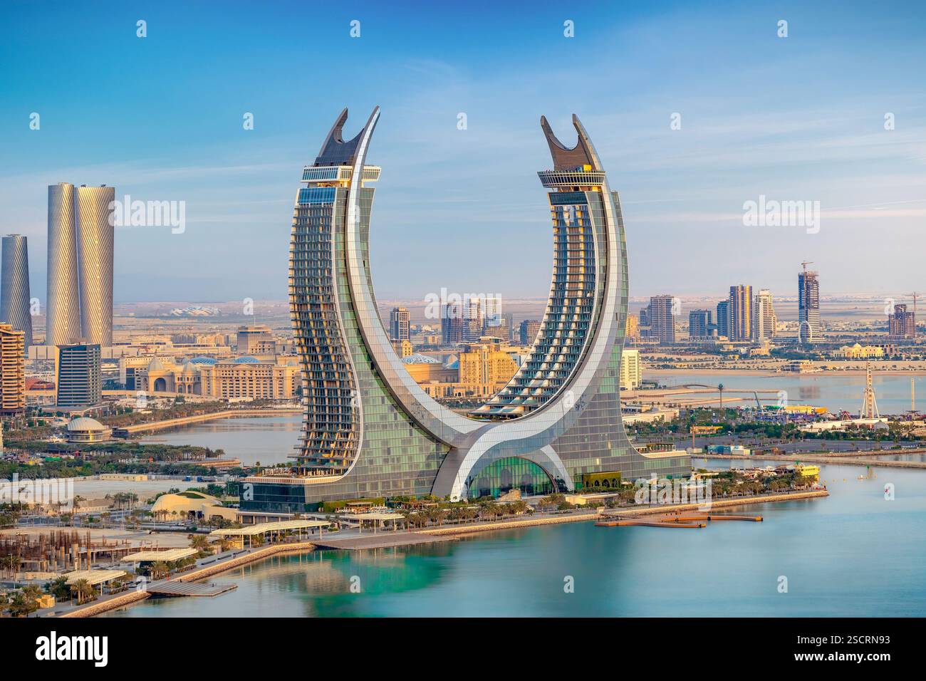 Aerial view of Katara tower Lusail Marina Qatar Stock Photo - Alamy
