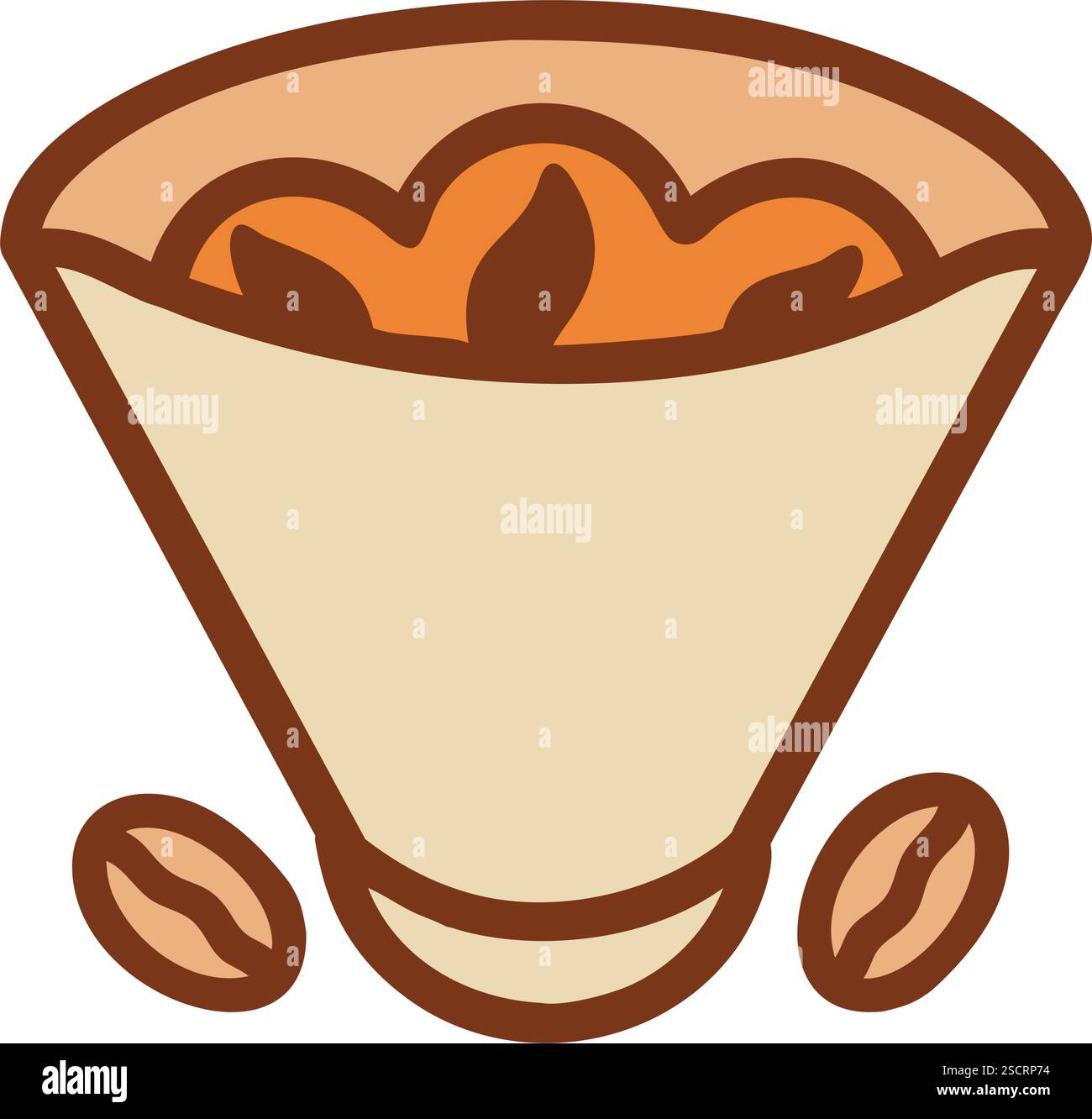 Coffee filter cone with ground coffee Stock Vector Image & Art - Alamy