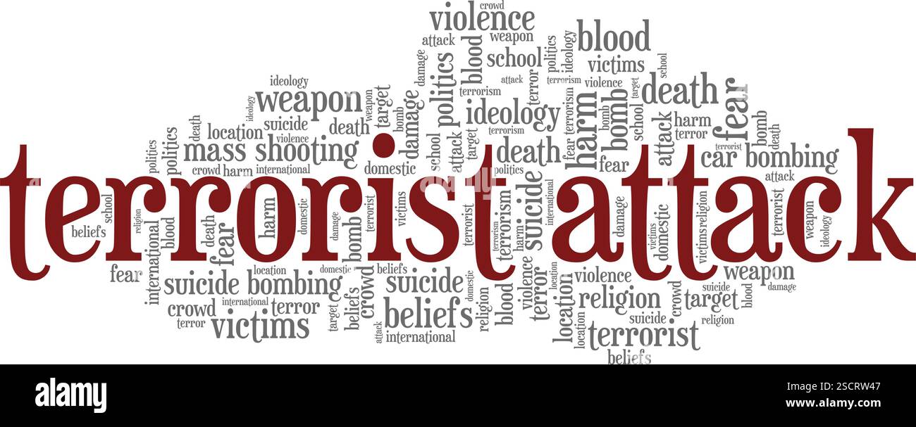 Terrorist Attack word cloud conceptual design isolated on white ...