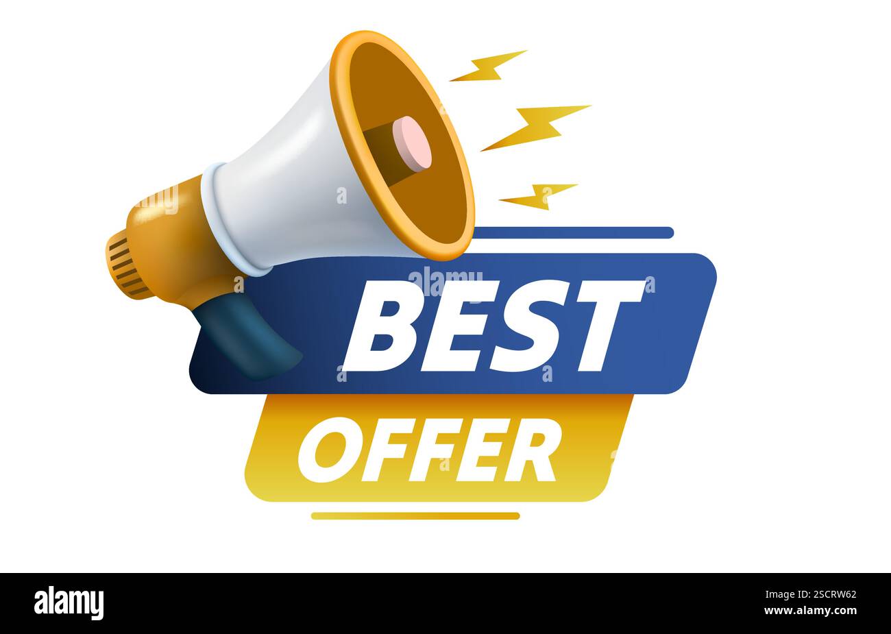 Best offer tag. Speech bubble with megaphone. Special promo sign. Sale ...