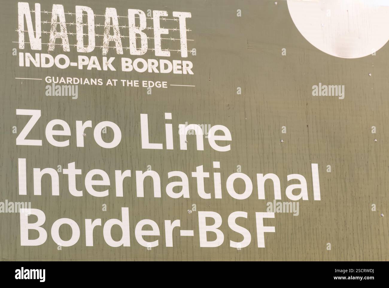 zero line international sign board of indian security force at india ...